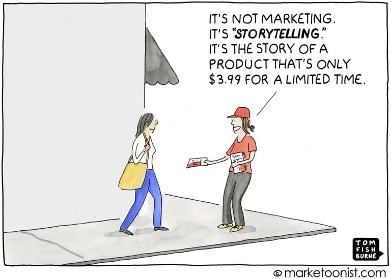 Storytelling and AI cartoon - Marketoonist | Tom Fishburne