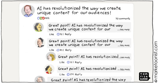 AI-Generated Sameness cartoon - Marketoonist | Tom Fishburne