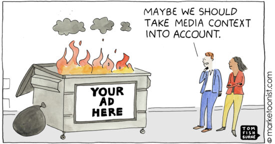 Media Context and Brand Suitability cartoon - Marketoonist | Tom Fishburne