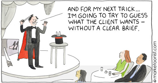 Guessing the Brief cartoon - Marketoonist | Tom Fishburne