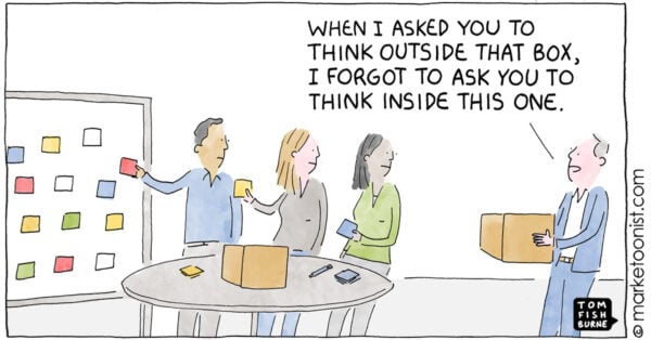 Thinking Outside the Box cartoon - Marketoonist | Tom Fishburne
