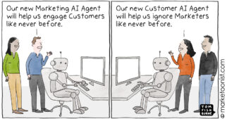 Marketing AI Agents cartoon - Marketoonist | Tom Fishburne