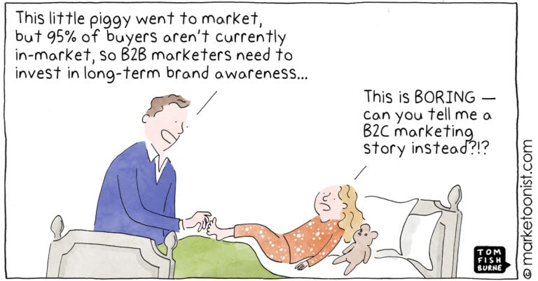 B2B Marketing and the 95:5 Rule cartoon - Marketoonist | Tom Fishburne